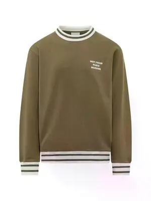Drole De Monsieur Logo-print Striped-trim Sweatshirt - Brown