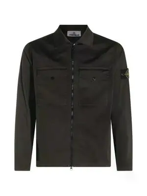 Stone Island Logo-patch Zip-up Jacket - Brown