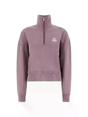 MARANT ETOILE Logo-print Quarter-zip Sweatshirt - Purple