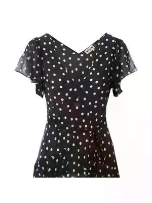 Rixo Evie Bohemia Polka Dot Silk Maxi Dress