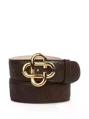 Casablanca Monogram-embossed Calf Leather Belt