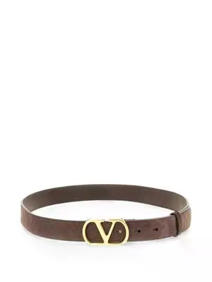 Valentino Garavani Vlogo Signature Suede Belt - Brown