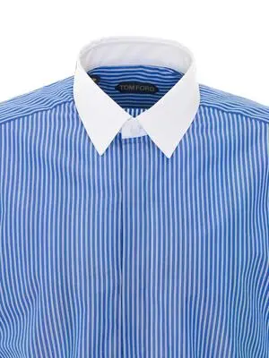 TOM FORD Striped Contrast-collar Shirt