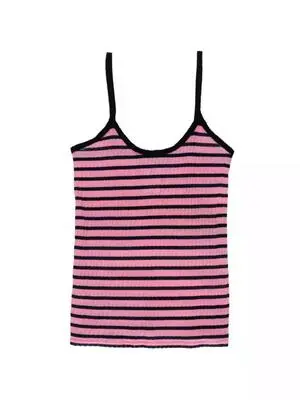 LA FETICHE Jade Striped Ribbed-knit Cami Top - Pink