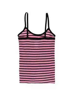 LA FETICHE Jade Striped Ribbed-knit Cami Top