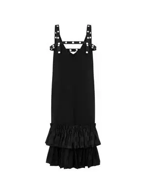 Moschino Polka-dot Ruffled Midi Dress - Black