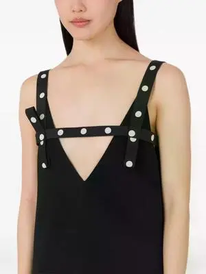 Moschino Polka-dot Ruffled Midi Dress