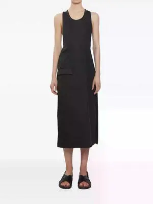 RIER Cotton-poplin Apron Dress - Black