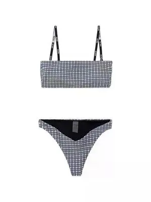 Gcds Gingham-check Bikini - Black