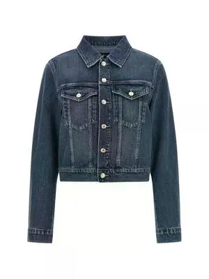 7 For All Mankind Darted Shrunken Denim Jacket - Blue