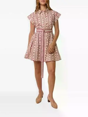 PALM. NOOSA Floral-print Belted Dress - Neutrals