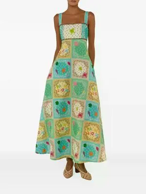 PALM. NOOSA Belle Patchwork-print Maxi Dress - Green