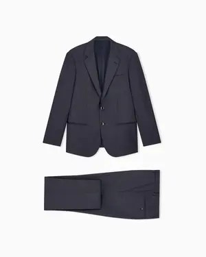Giorgio Armani Single-breasted Suit Soho In Virgin Wool And Cashmere - Grey