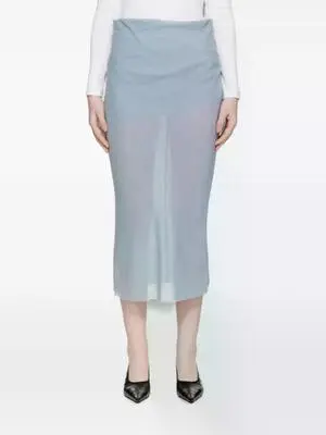 RIER Bias-draped Midi Skirt - Blue