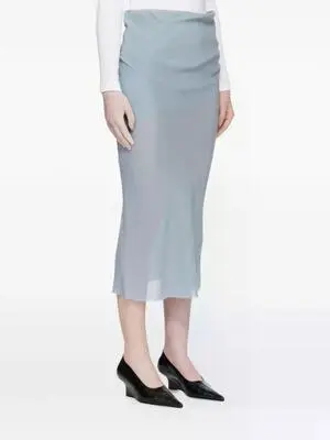 RIER Bias-draped Midi Skirt - Blue
