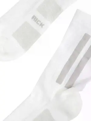 Rick Owens Glitter Ribbed Socks - White
