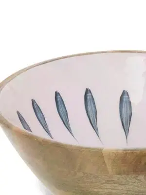 J-LINE Fish-print Wooden Bowl