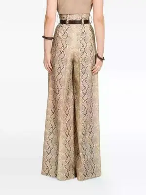 Elie Saab Python-print Virgin-wool Trousers