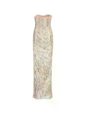 Elie Saab Sequin-embroidered Strapless Maxi Dress