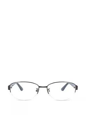 Gucci Logo-plaque Half Rim Glasses - Brown