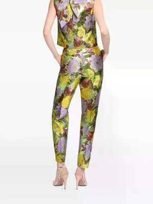 Elie Saab Brocade Floral-print Trousers