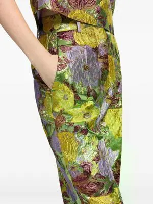 Elie Saab Brocade Floral-print Trousers