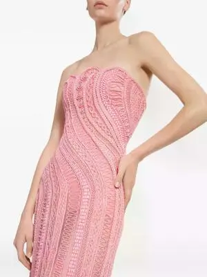 Elie Saab Bead-embroidered Strapless Maxi Dress