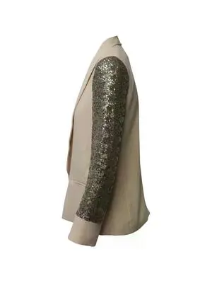 Maje Sequin Sleeve Shawl Blazer