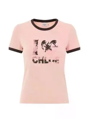 Chloé Logo-print Cotton T-shirt - Pink