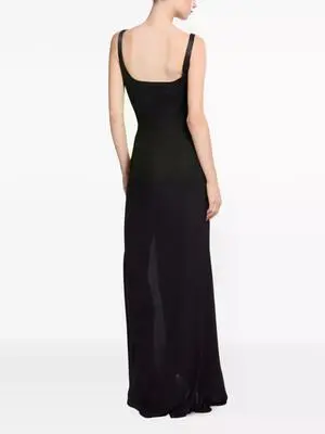 Elie Saab Ruched Ruffled Maxi Dress