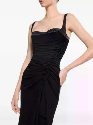 Elie Saab Ruched Ruffled Maxi Dress