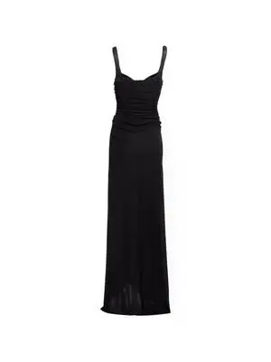 Elie Saab Ruched Ruffled Maxi Dress