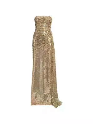 Elie Saab Sequin-embellished Strapless Maxi Dress - Gold