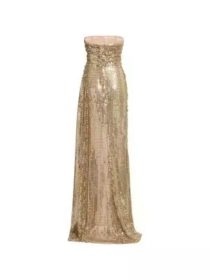 Elie Saab Sequin-embellished Strapless Maxi Dress