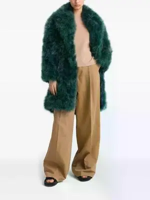 YVES SALOMON Feather Coat - Green