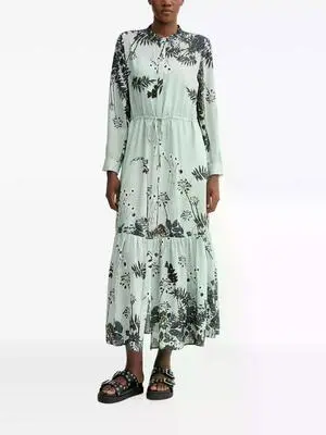 Munthe Bernadette Floral-print Tiered Maxi Dress - Green