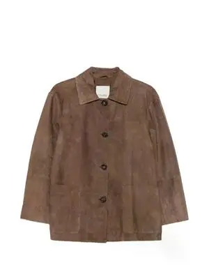 Max Mara Smmastrale Button-fastening Leather Jacket - Brown