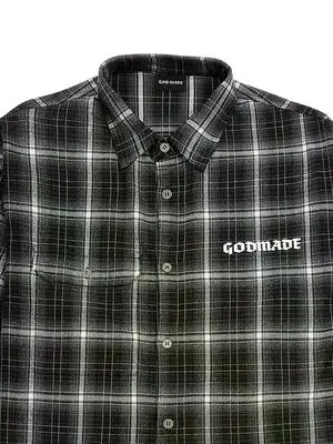 GODMADE Broken Script Checked Flannel Shirt