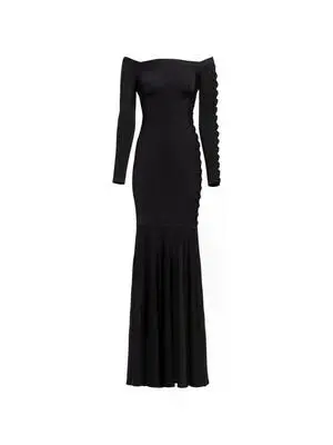 Elie Saab Bow-detail Off-shoulder Maxi Dress - Black