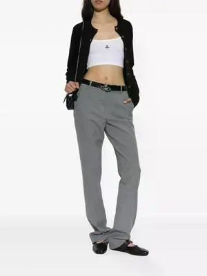 VIVIENNE WESTWOOD Ribbed Orb Embroidered Cropped Top