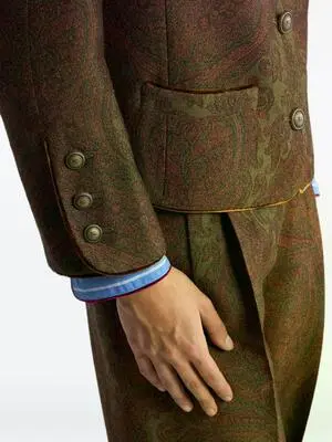 Etro Wool-blend Jacquard Jacket With Paisley Motif