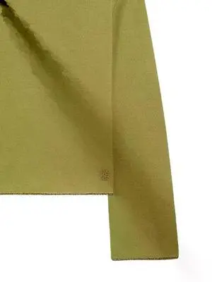 Momoni Wool Garment-dyed Finish Crew Neck Sweater - Green
