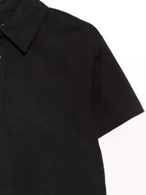 Liviana Conti Cropped Polo-collar Polo Top - Black