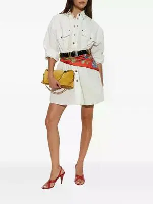 Versace Contrast-stitch Shirt Mini Dress - White