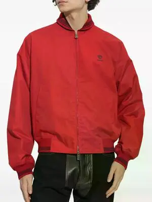 Versace Zip-up Bomber Jacket With Greca Trim
