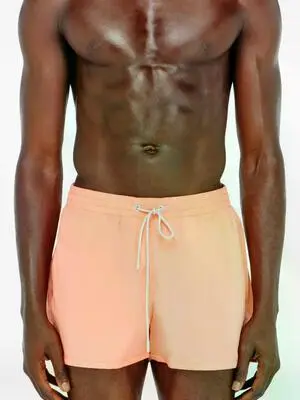 DIESEL® Swim Shorts With Metallic Oval D Logo - Orange