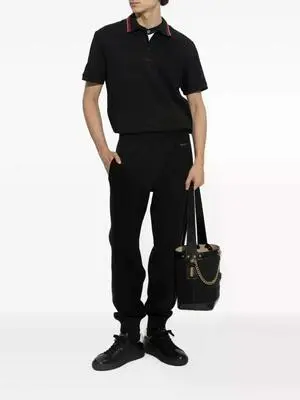 Versace Ribbed-cuff Track Pants - Black