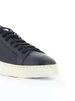 Santoni Perforated-detail Leather Sneakers