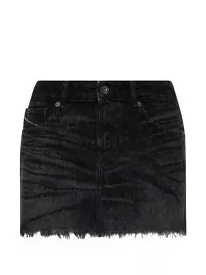 DIESEL® Faded Frayed-hem Midi Skirt