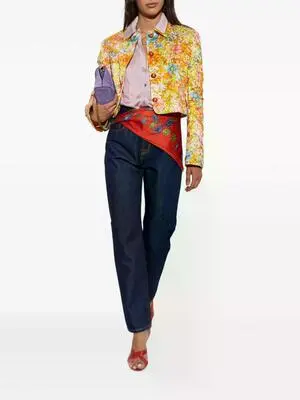 Versace Crinkled Floral-print Jacket
